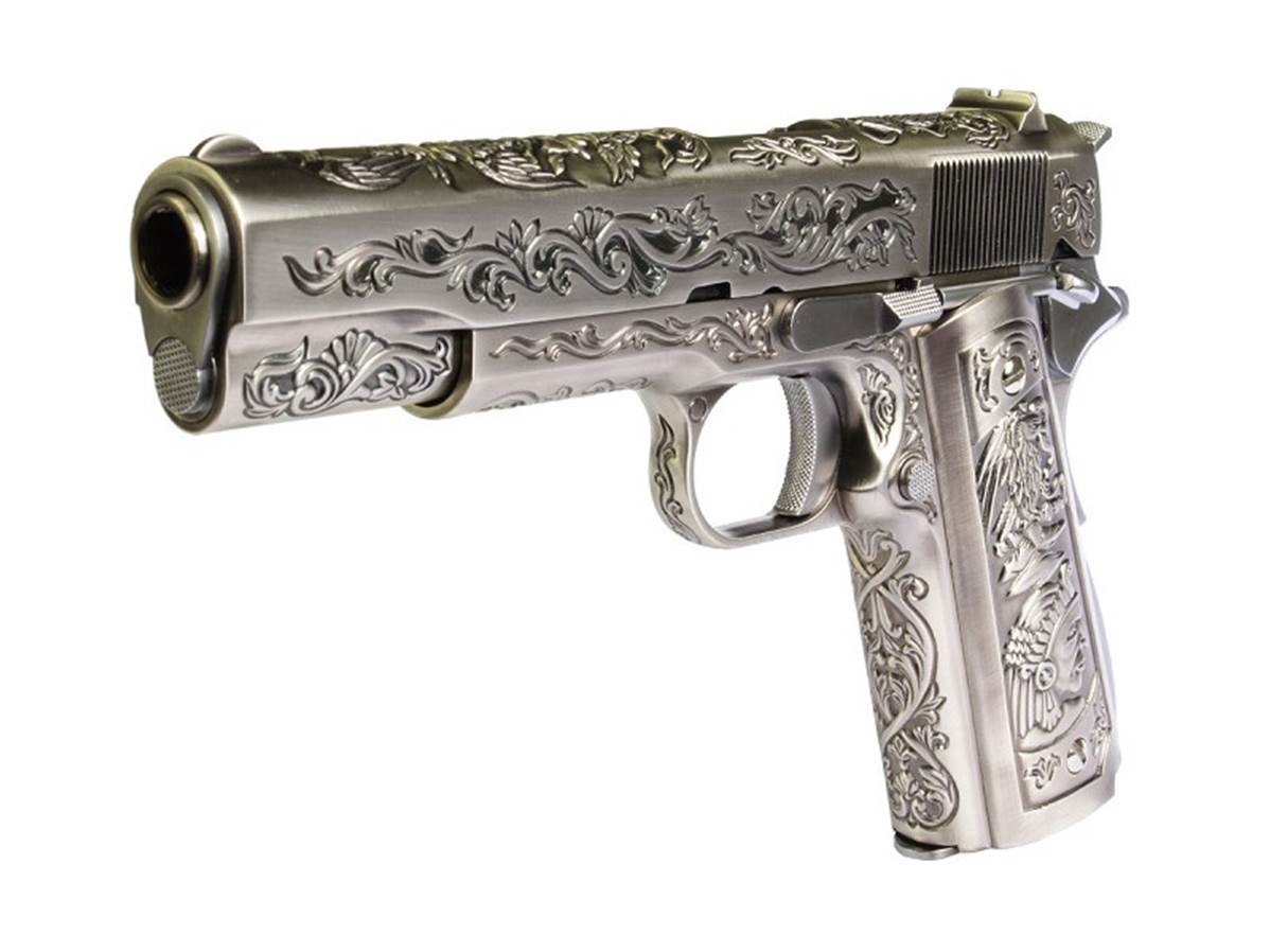 WE 1911 Silver Classic Floral Pattern V3 GAZ Blowback 0.9J